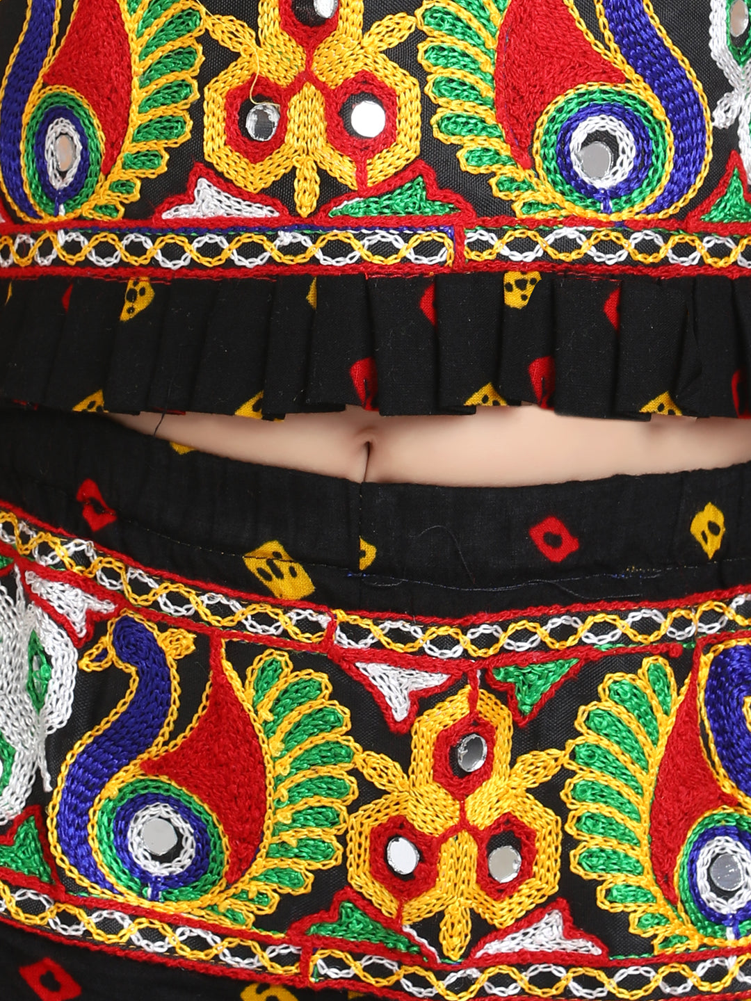 BownBee Kids Girls Navratri Dandiya Garba Halter Neck Choli With Dhoti